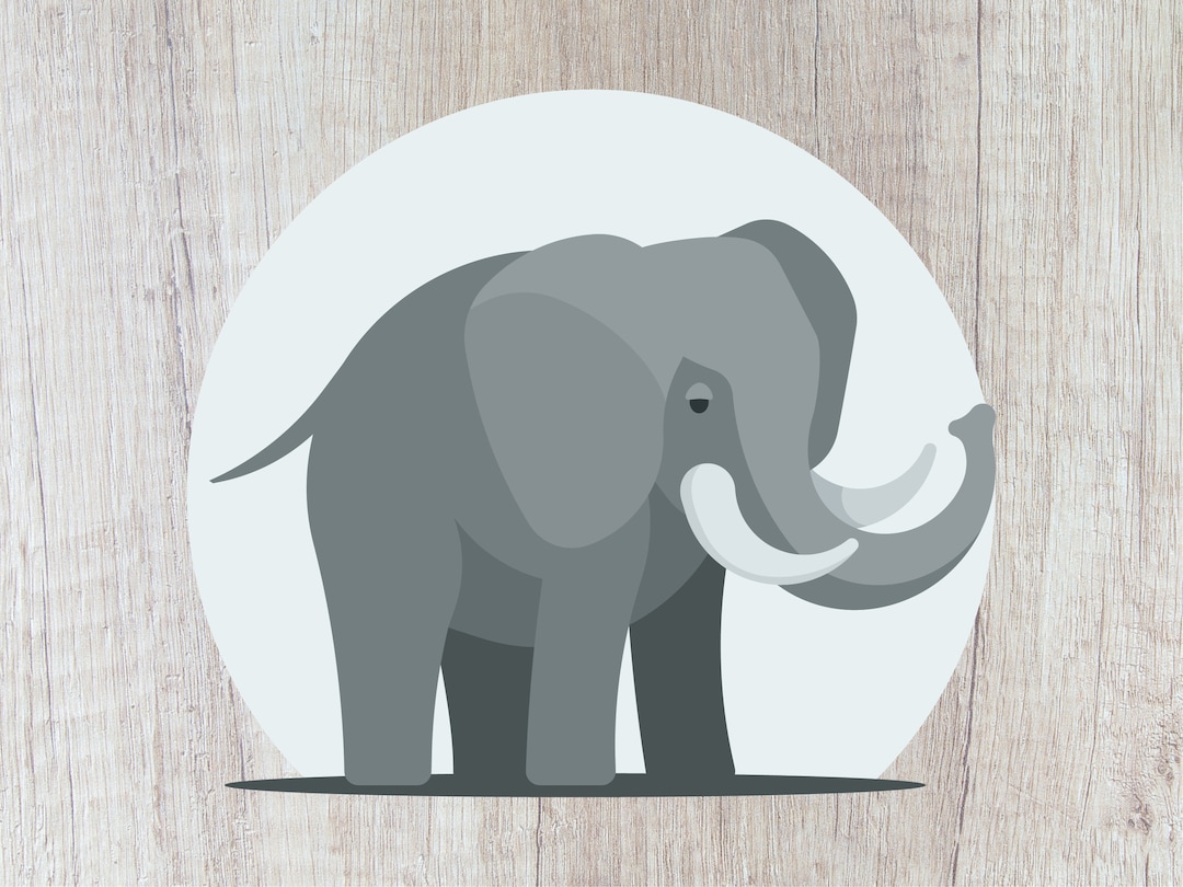 Cute Elephant Clipart - Adorable Elephant SVG - Elephant Vector ...