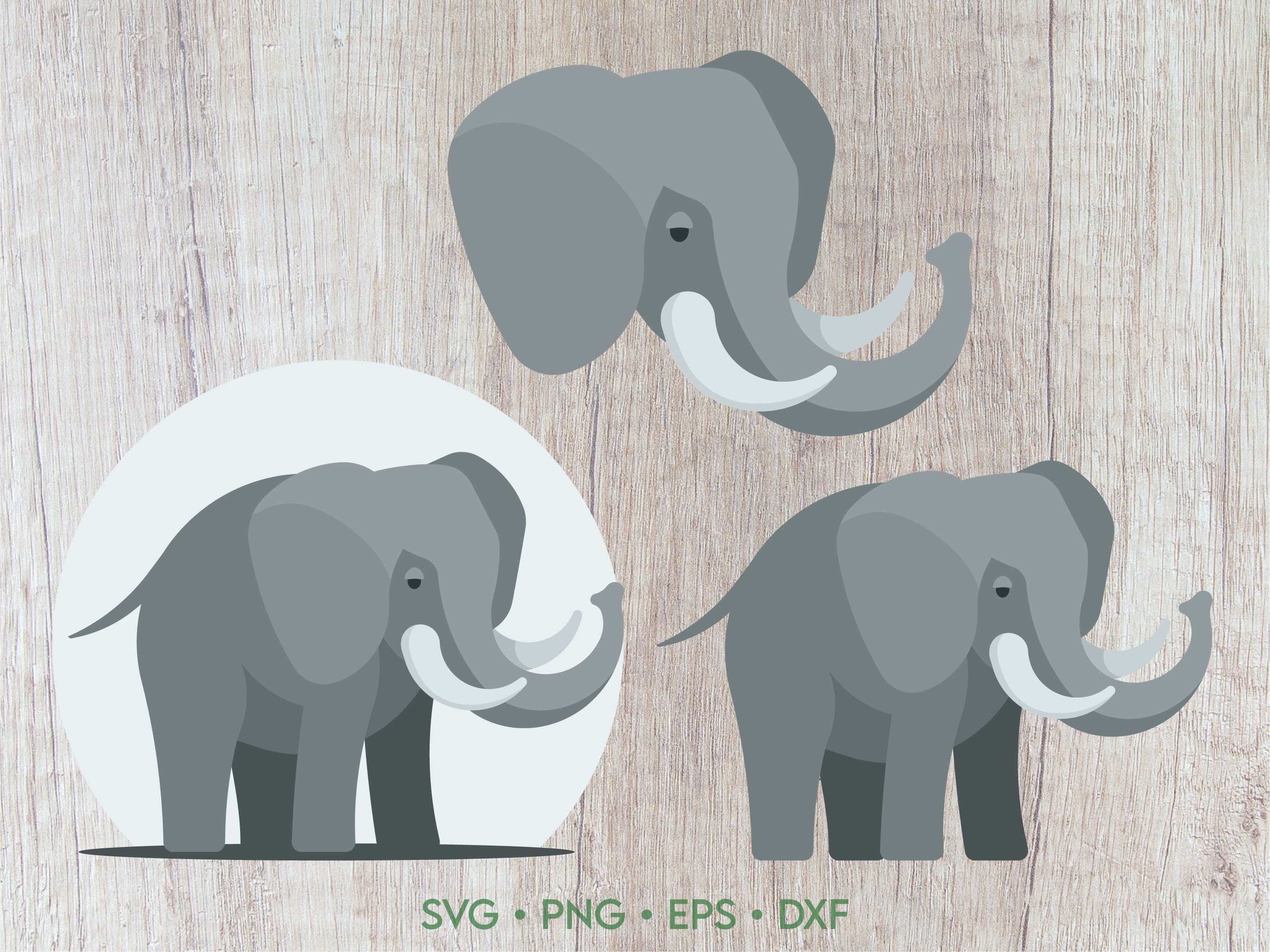 Cute Elephant Clipart - Adorable Elephant SVG - Elephant Vector ...