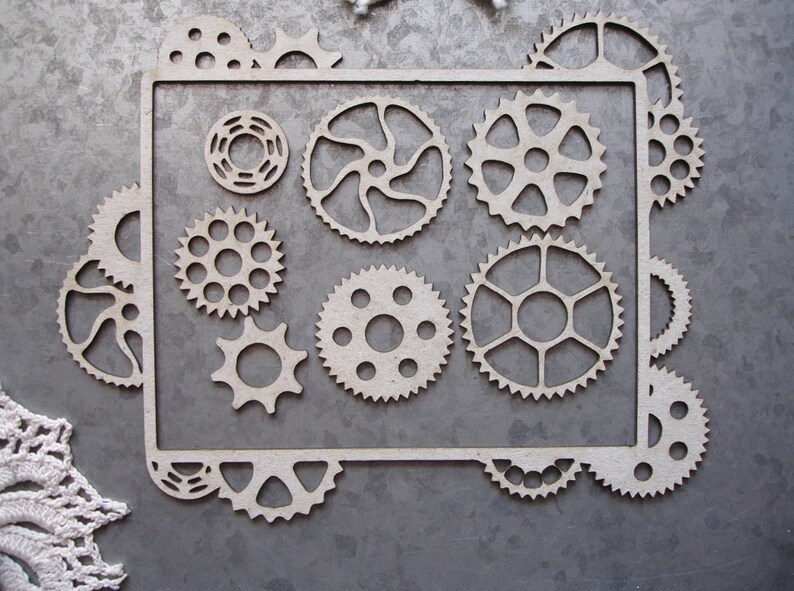 Scrapaholics Chipboard Reverse Cog Frame | Etsy