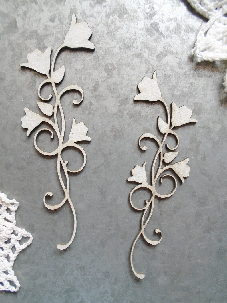 Scrapaholics Chipboard Whimsy Flower Set 4 | Etsy