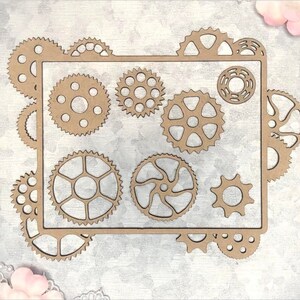 Scrapaholics Chipboard - Reverse Cog Frame - Etsy