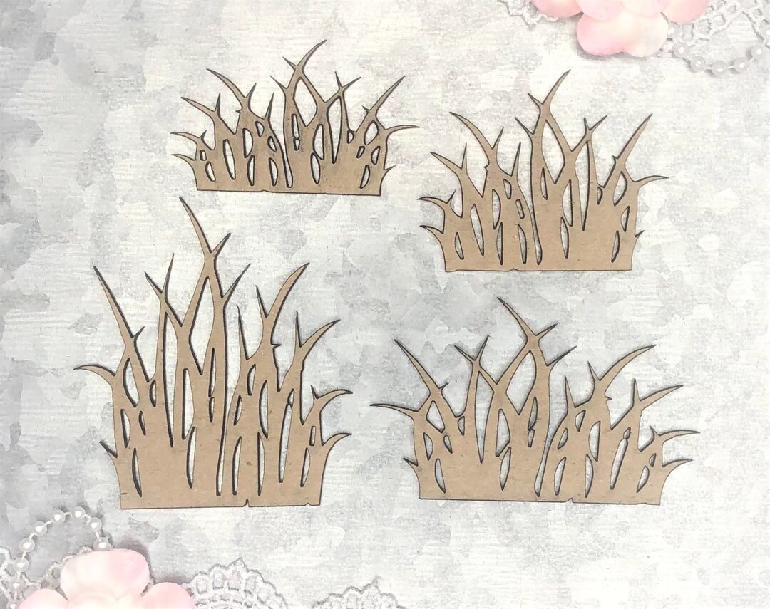 Scrapaholics Chipboard - Grass Patches - Etsy