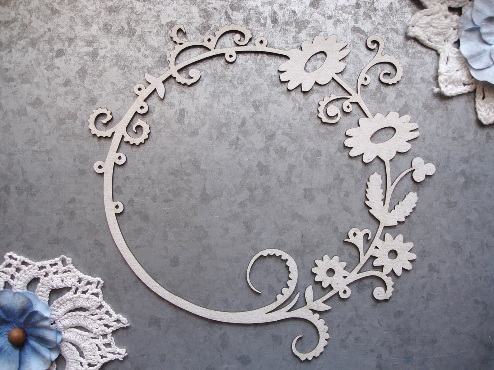 Scrapaholics Chipboard Floral Flourish Frame 1 | Etsy