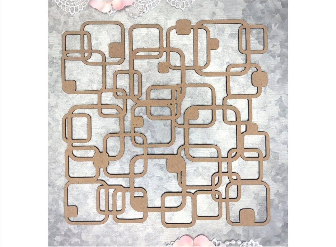 Scrapaholics Chipboard - Geometric Square Panel - Etsy