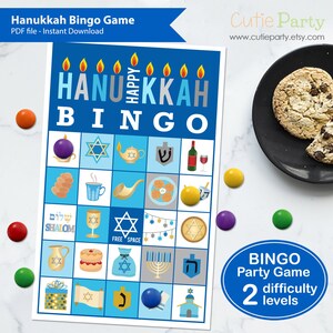 Hanukkah Party Game Jewish Holiday Bingo Printable Hanukkah | Etsy Canada
