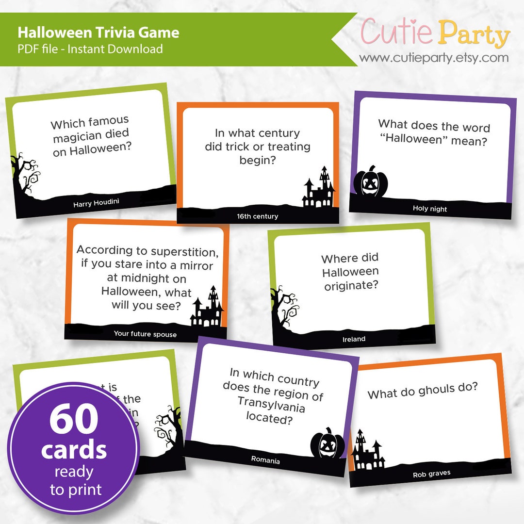 Halloween Trivia Game, Halloween Guessing Game, Halloween Quiz Night ...