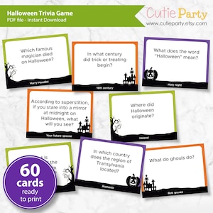 Halloween Trivia Game, Halloween Guessing Game, Halloween Quiz Night ...
