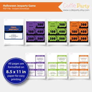 Halloween Jeoparty Game, Halloween Trivia Game, Printable Halloween ...