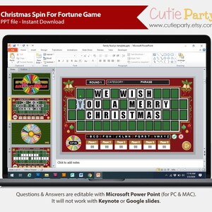 Wheel of Fortune, Christmas Wheel of Fortune, Christmas Trivia ...