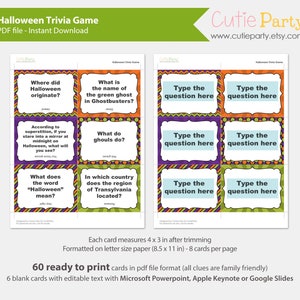 Halloween Trivia Game Halloween Guessing Game Halloween Quiz - Etsy