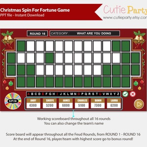 Wheel of Fortune, Christmas Wheel of Fortune, Christmas Trivia ...
