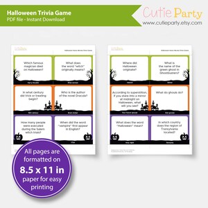 Halloween Trivia Game, Halloween Guessing Game, Halloween Quiz Night ...