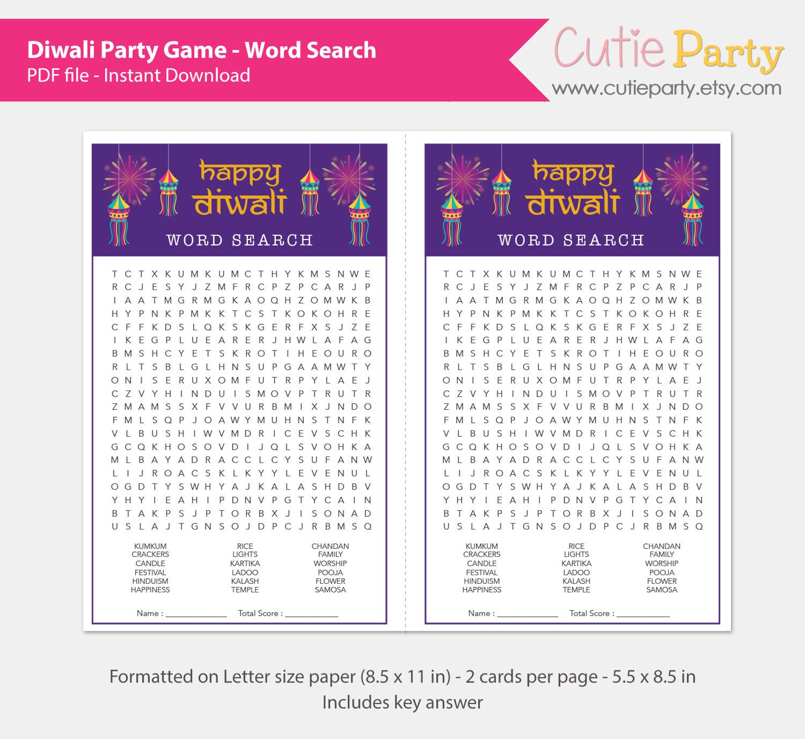 Diwali Word Search Diwali Game Diwali Printable Diwali Word - Etsy