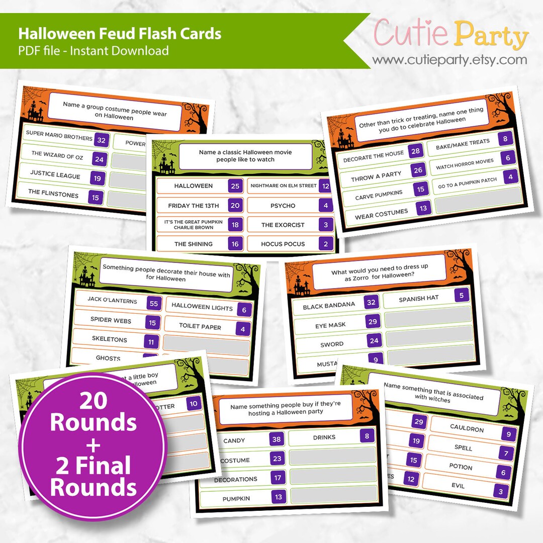 Halloween Feud Game, Halloween Party Game, Printable Halloween Feud ...
