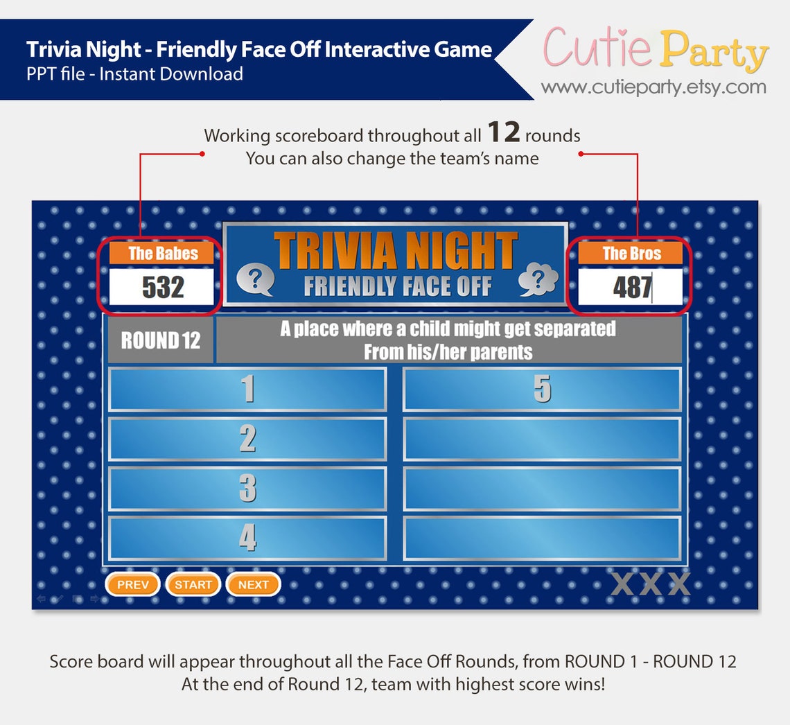 Trivia Night Friendly Feud Game Virtual Party Trivia Virtual - Etsy