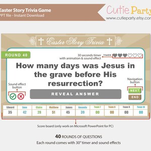 Easter Story Trivia, Easter Story Guessing Game, Virtual Easter Bible ...