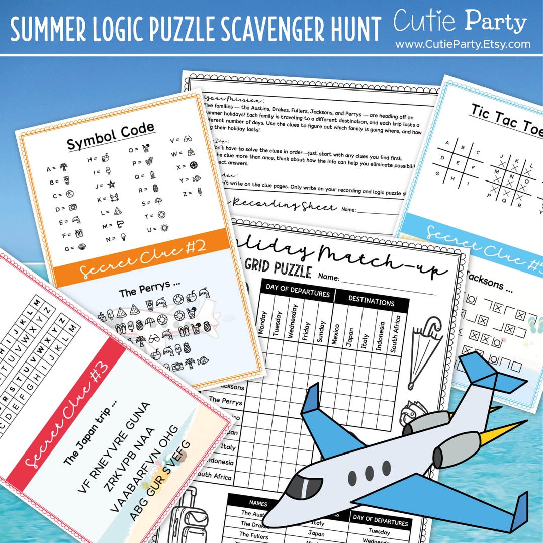 Summer BBQ Logic Puzzle Game: Family Scavenger Hunt (printable Digital ...