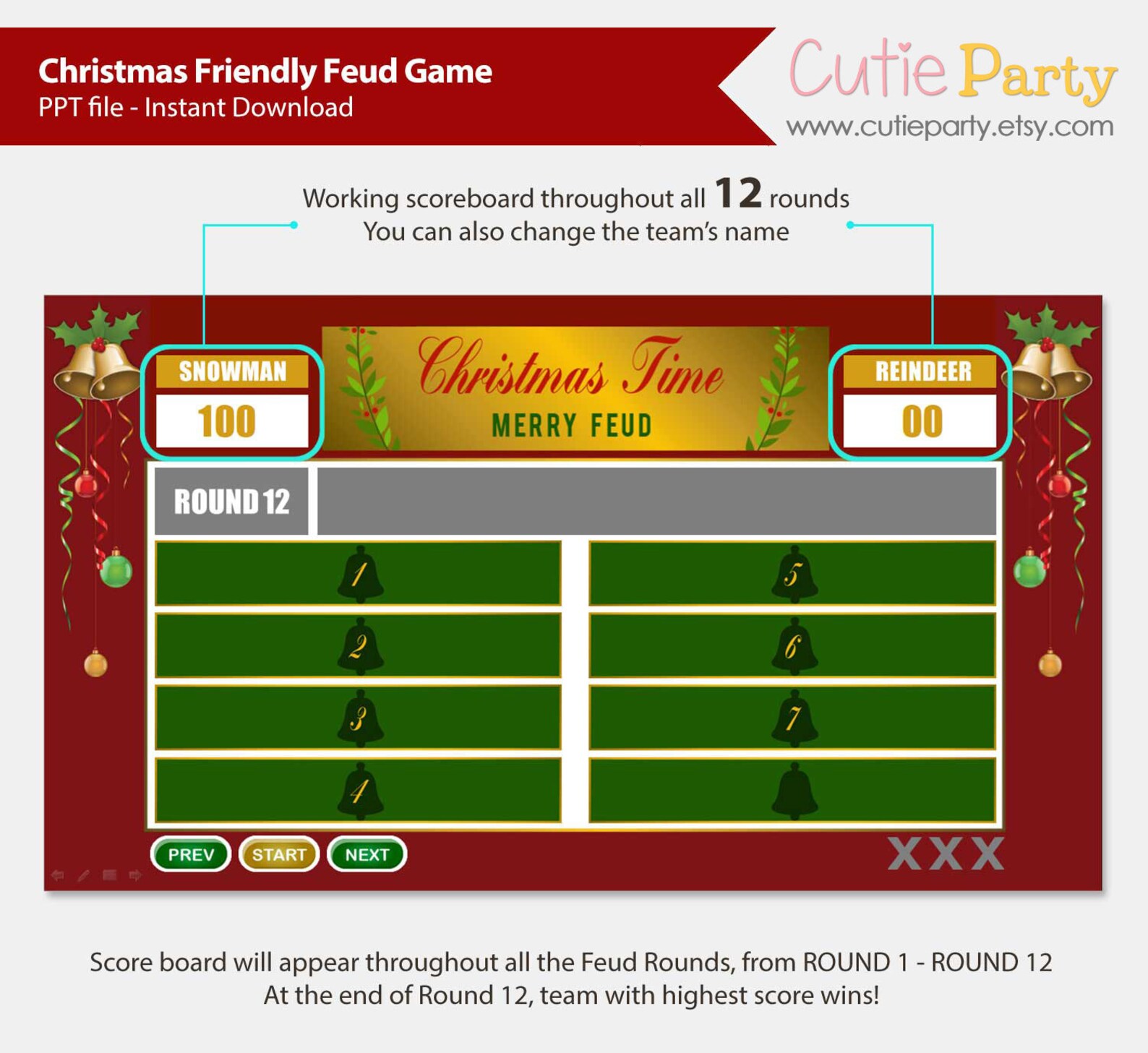 Christmas Friendly Feud Game Christmas Trivia Game Virtual - Etsy