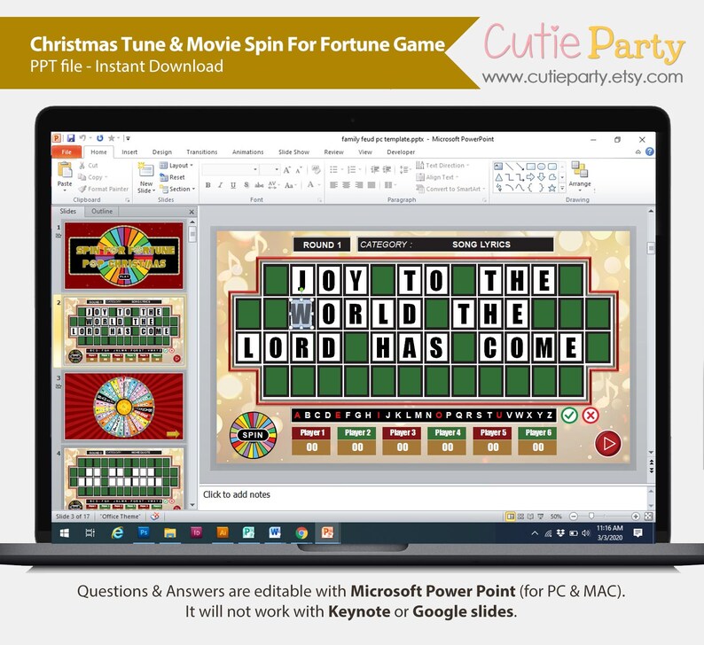 Wheel of Fortune Christmas Wheel of Fortune Christmas Movie - Etsy