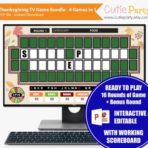 Thanksgiving Party Games, Thanksgiving TV Game, Virtual Game Party ...