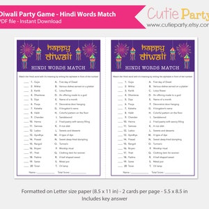 Diwali Word Match, Diwali Word Game Printable, Indian Party Game ...