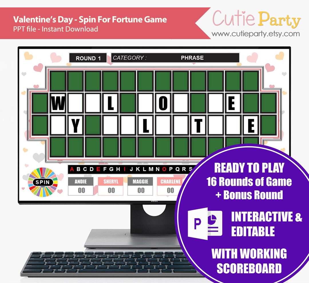 Wheel of Valentine’s Day, Valentine Party Game, Couple Game Night ...