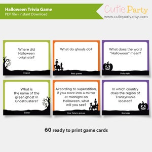 Halloween Trivia Game, Halloween Guessing Game, Halloween Quiz Night ...