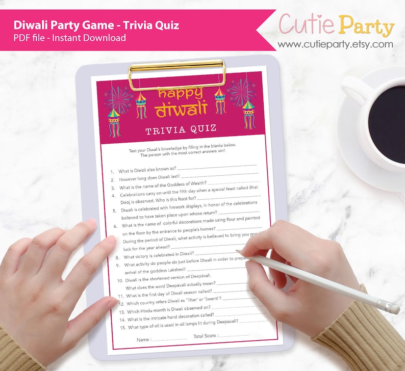Diwali Trivia Game Diwali Party Game Printable Diwali Quiz - Etsy