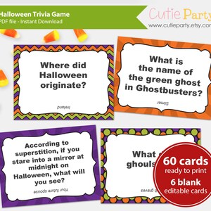 Halloween Trivia Game Halloween Guessing Game Halloween Quiz - Etsy