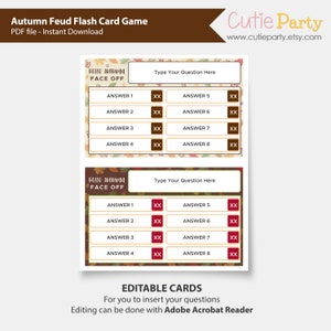 Thanksgiving Feud Game, Fall Party Game, Printable Feud Game ...