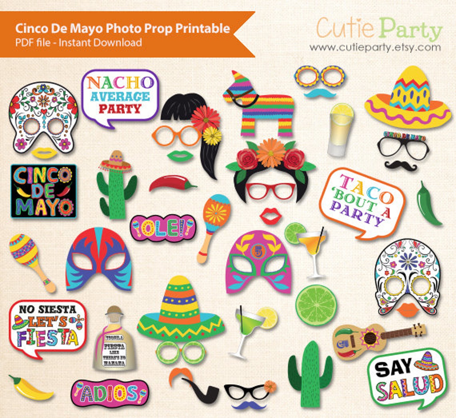 Cinco De Mayo Photo Booth Prop Mexican Fiesta Photo Booth - Etsy