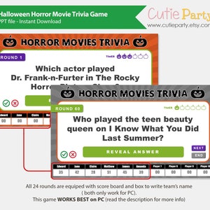 Halloween Trivia Game, Horror Movie Guessing Game, Halloween Quiz Night ...