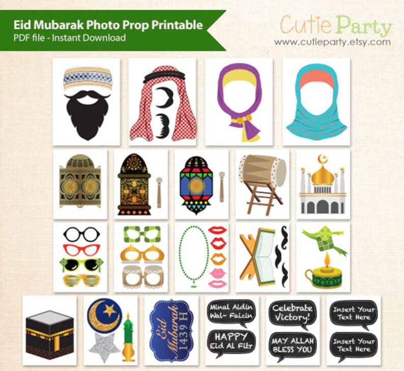 Eid Mubarak Photo Booth Prop Eid Photo Booth Prop Islamic | Etsy