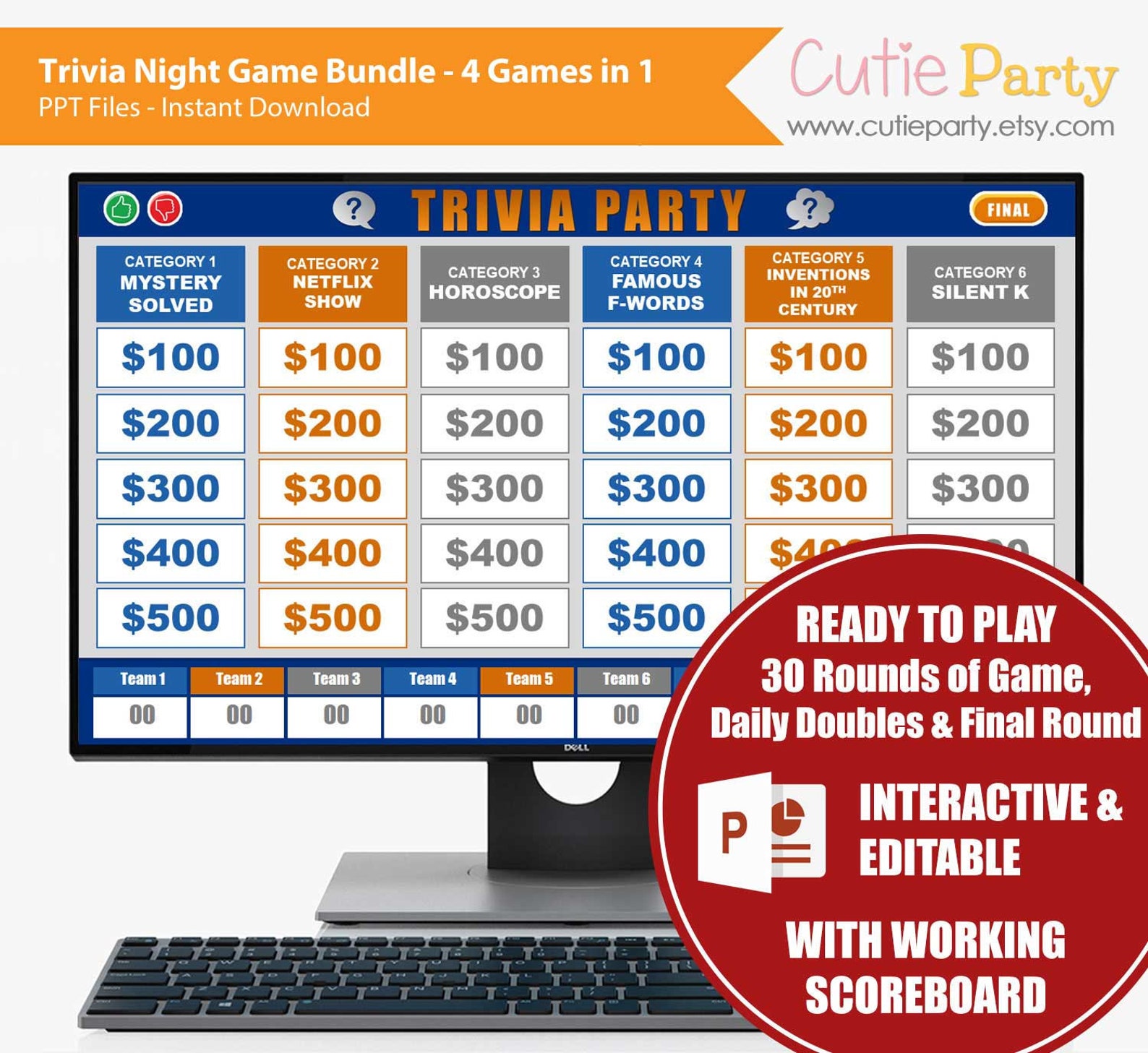 Trivia Night Game Bundle Trivia Party TV Game Virtual Game - Etsy