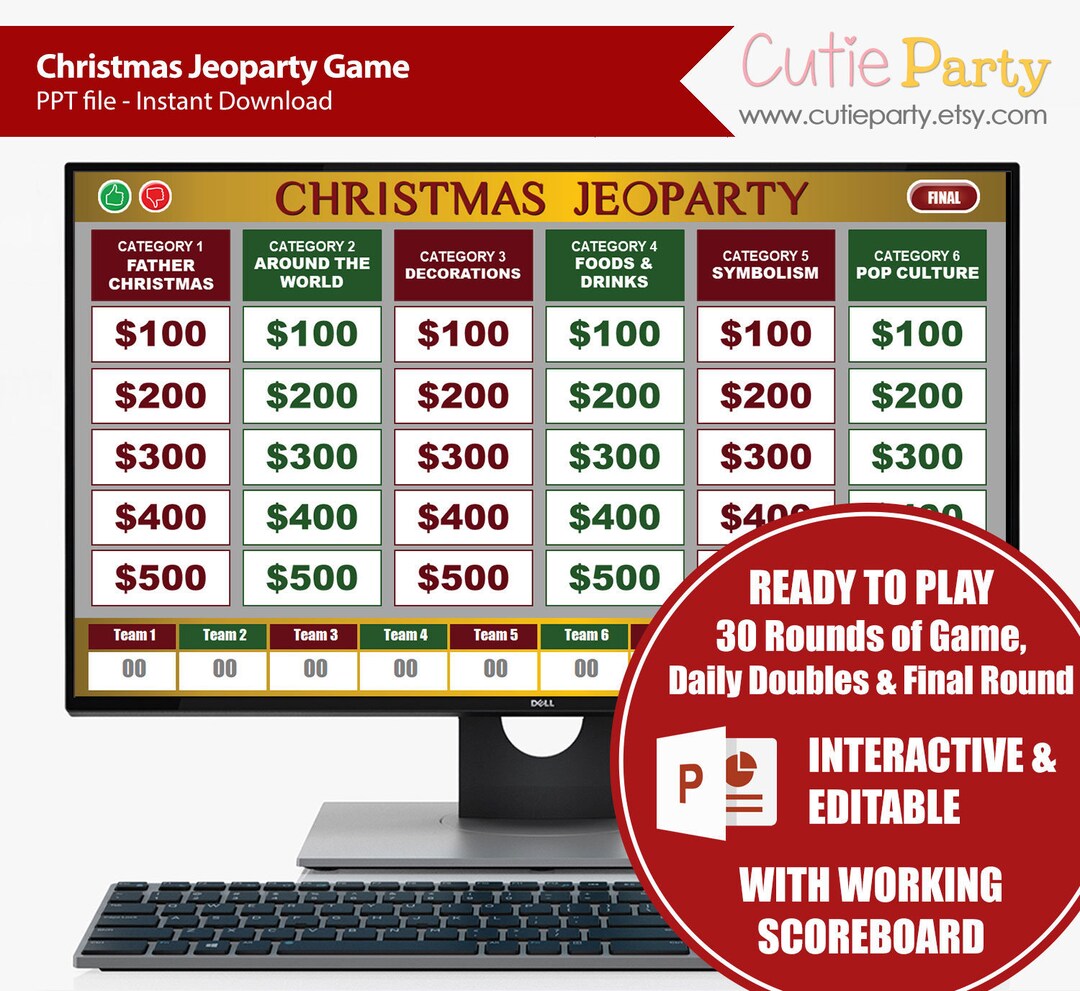 Christmas Jeoparty Game, Christmas Trivia Game, Virtual Winter Holiday ...