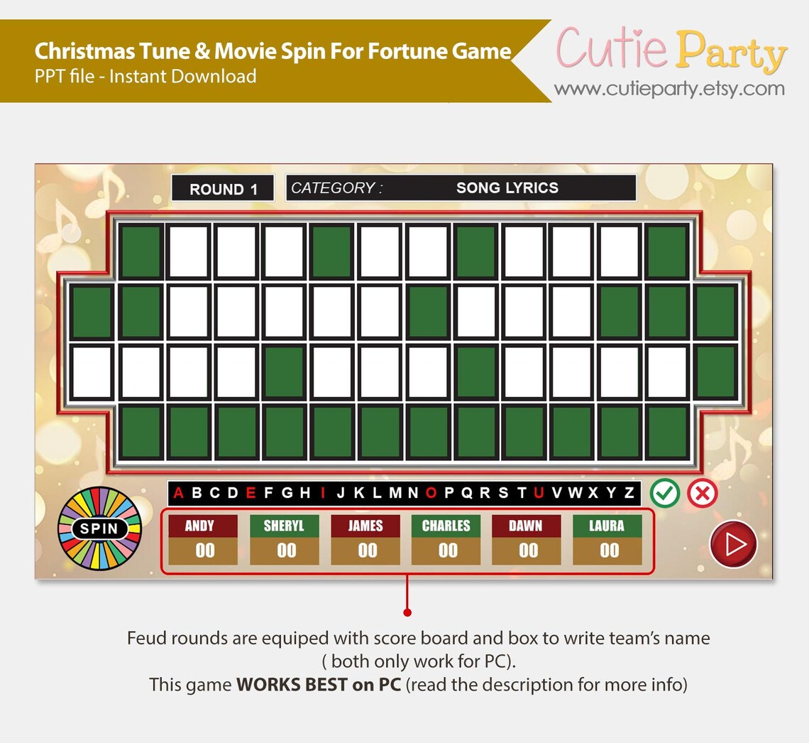 Wheel of Fortune Christmas Wheel of Fortune Christmas Movie - Etsy