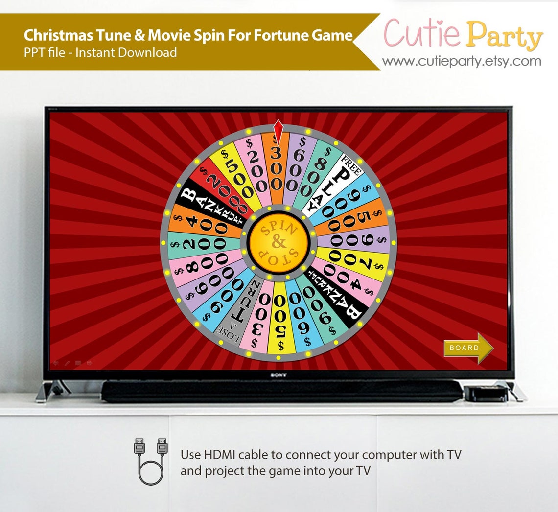 Wheel of Fortune Christmas Wheel of Fortune Christmas Movie - Etsy