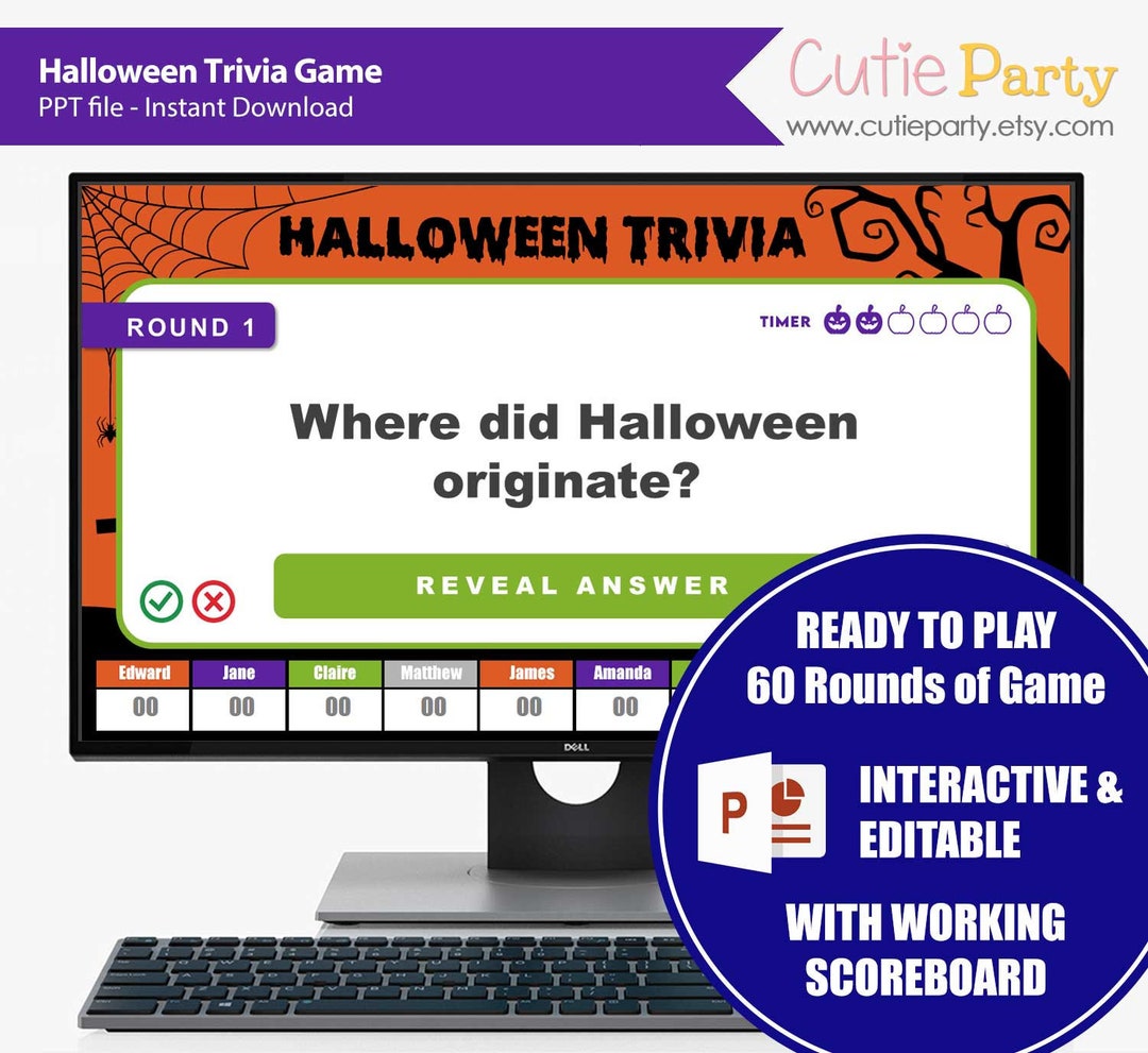 Halloween Interactive Trivia Game, Halloween Party Game, Halloween Quiz ...