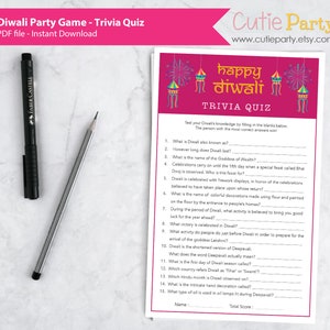 Diwali Trivia Game, Diwali Party Game Printable, Diwali Quiz Night ...