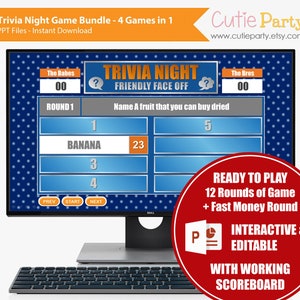 Trivia Night Game Bundle Trivia Party TV Game Virtual Game - Etsy