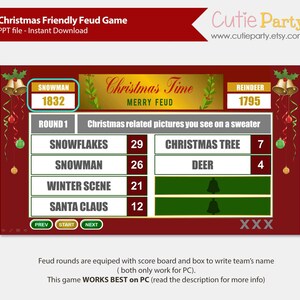 Christmas Friendly Feud Game, Christmas Trivia Game, Virtual Christmas ...