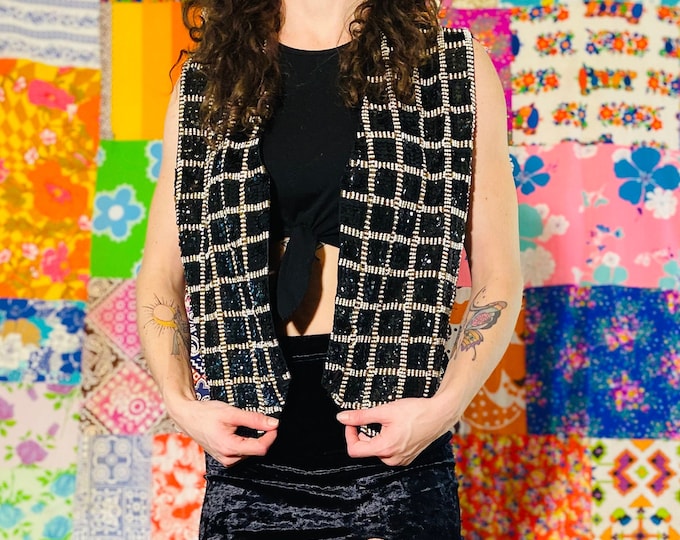 Sequin Vest STARRY NIGHTS - Etsy Canada