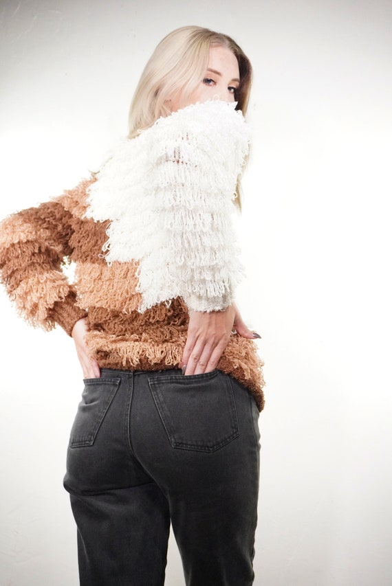 90s Side Effects Shag Sweater - 90s Color Block Shag … - Gem