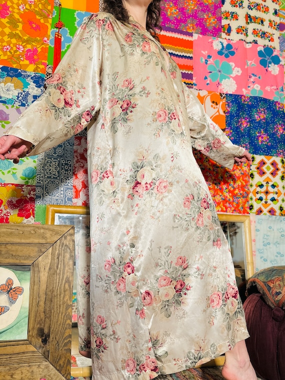90s Christian Dior Nighty - Floral Satin Nightgown - … - Gem