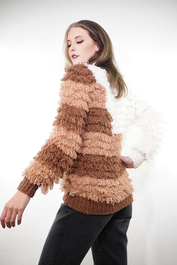 90s Side Effects Shag Sweater - 90s Color Block Shag … - Gem