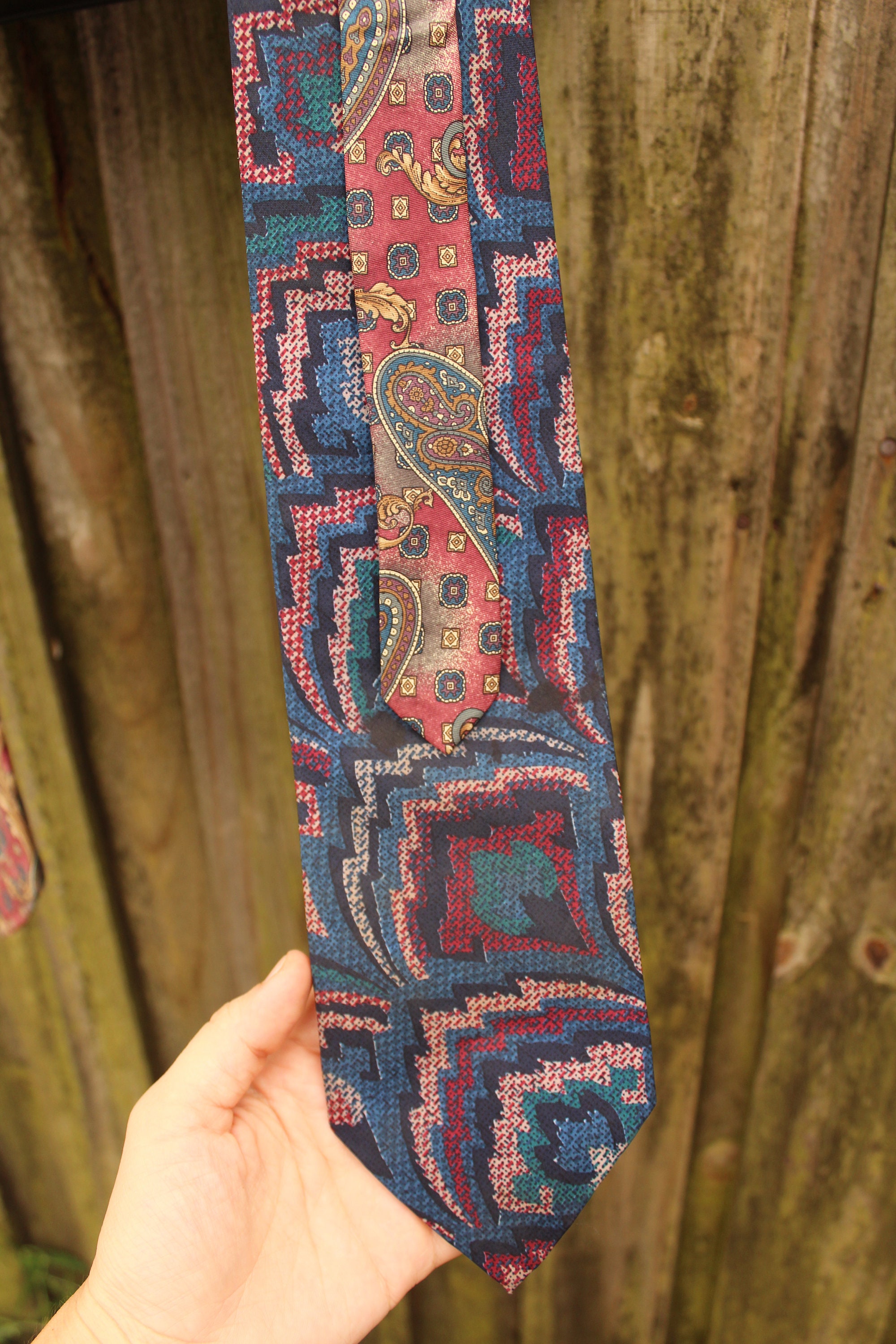 Reclaimed Trippy Tie Collar - Upcycled Mens Ties - Festival Pashmina ...