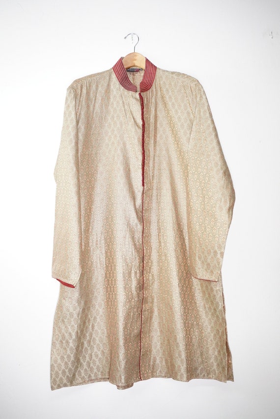 Vintage Silk Indian Robe - Gold Robe - Traditional In… - Gem