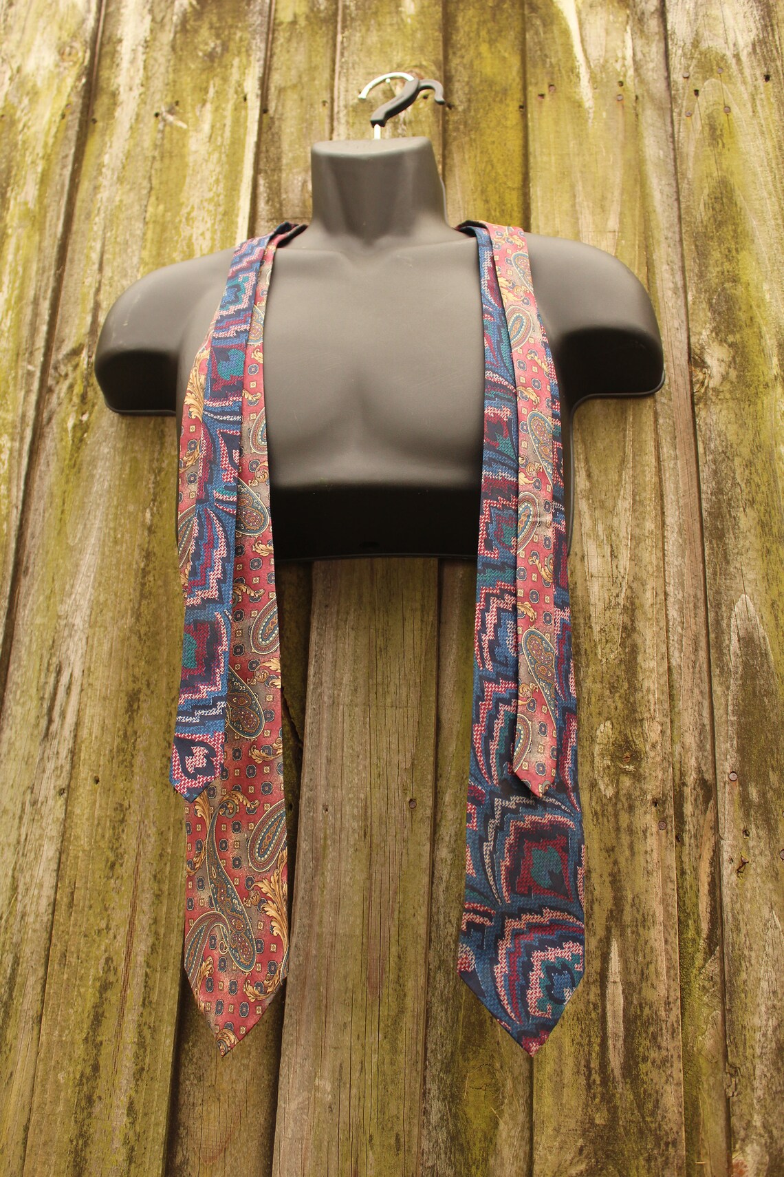 Reclaimed Trippy Tie Collar - Upcycled Mens Ties - Festival Pashmina ...