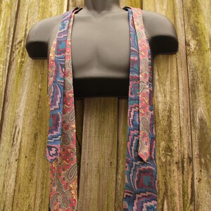 Reclaimed Trippy Tie Collar - Upcycled Mens Ties - Festival Pashmina ...