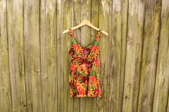 90s Tropical One Piece - 90s One Piece Bathing Suit -… - Gem